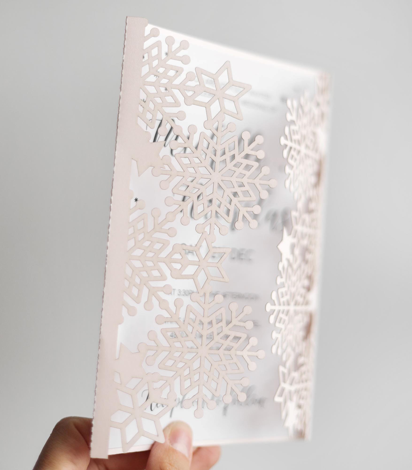 Snowflakes Invitation Cricut Template, Svg Winter Invites Gate-fold ...
