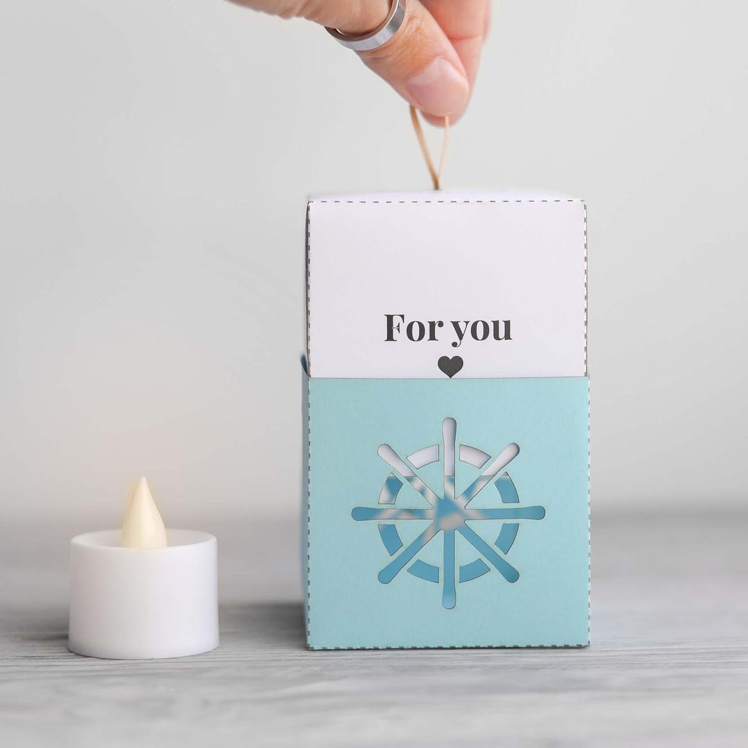Gift Box Ship Steering Wheel Svg Lamp Template, Laser Cut Wedding Favor ...