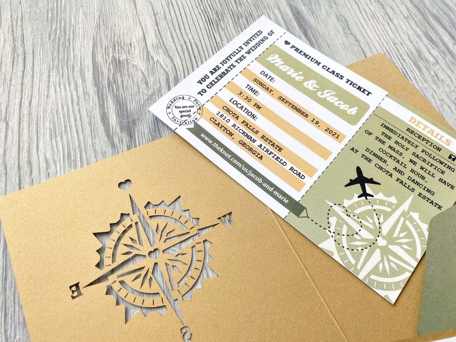 Cricut Boarding Pass and Destination Wedding Invitation Svg Template ...