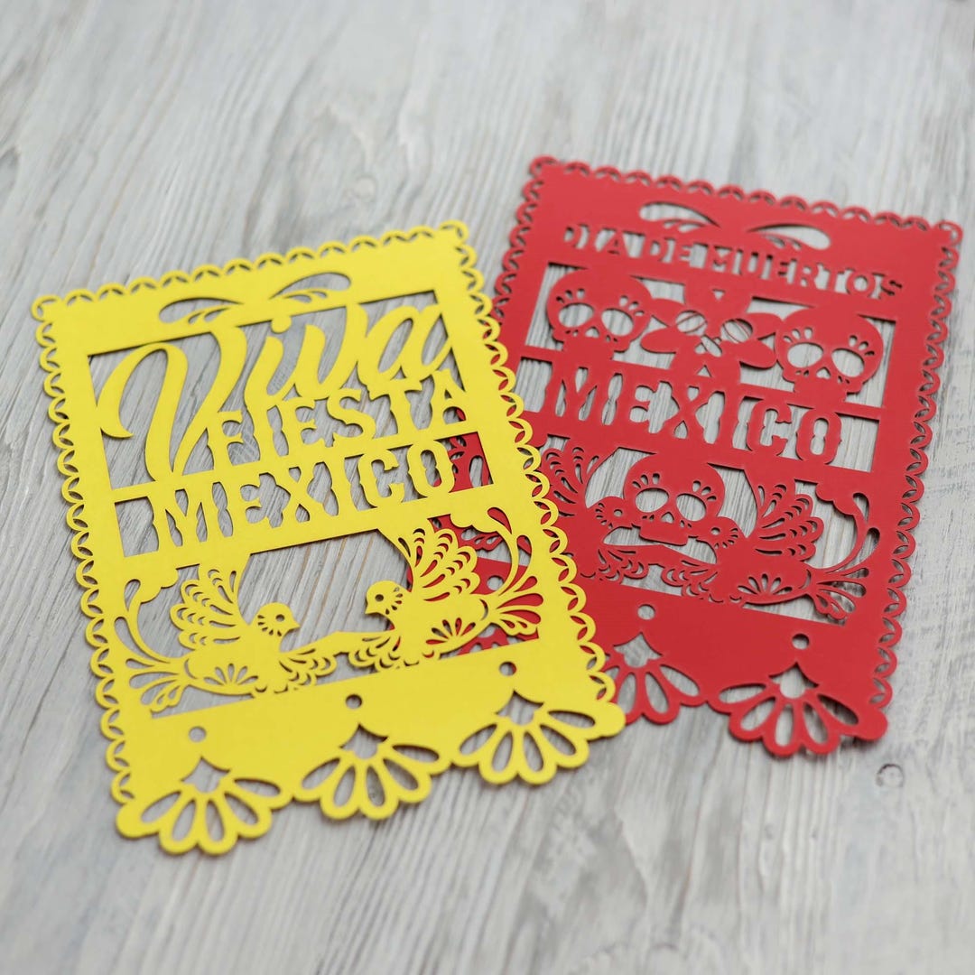 Svg Set of Dia De Muertos & Viva Mexico Laser Cut Banner Template ...