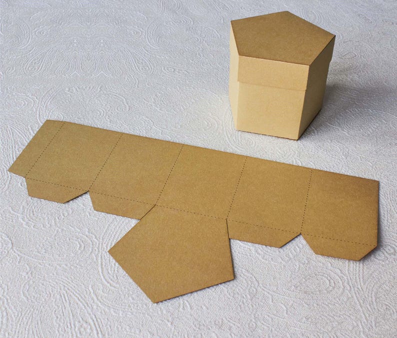 Pentagonal Box Cricut Template With Lid, Svg Wedding Storage Favor Box ...
