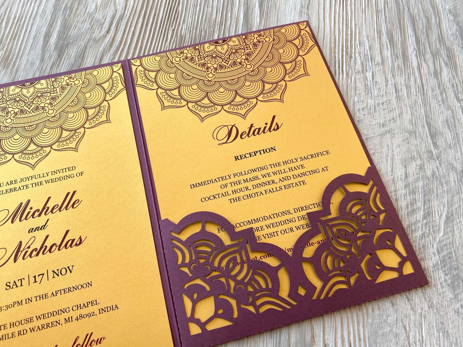 Indian Svg Wedding Invitation Template With Paisley Mandala Ornaments ...