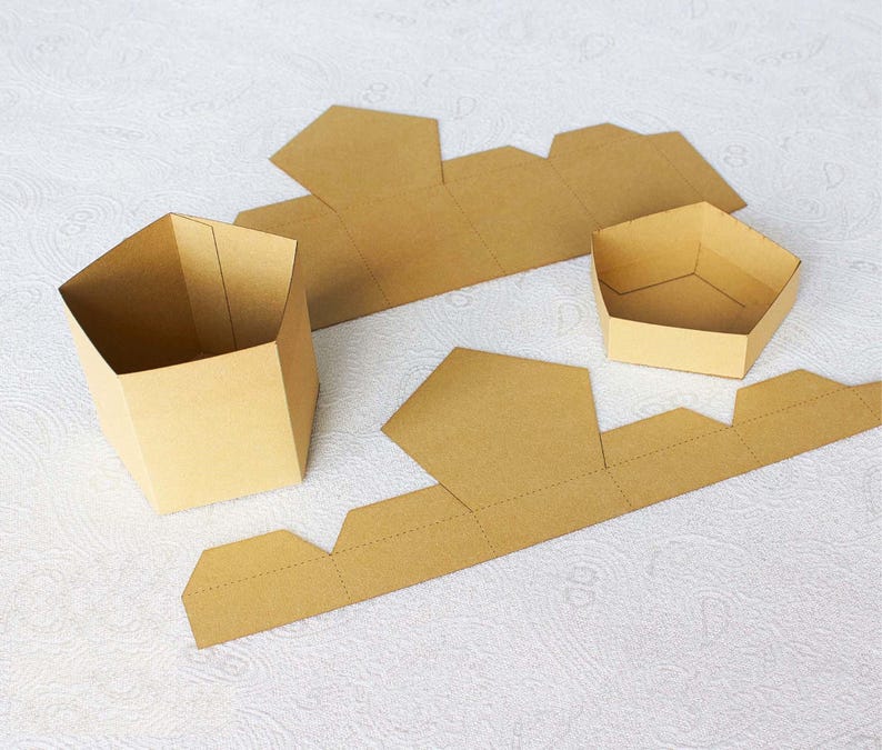 Pentagonal Box Cricut Template With Lid, Svg Wedding Storage Favor Box ...