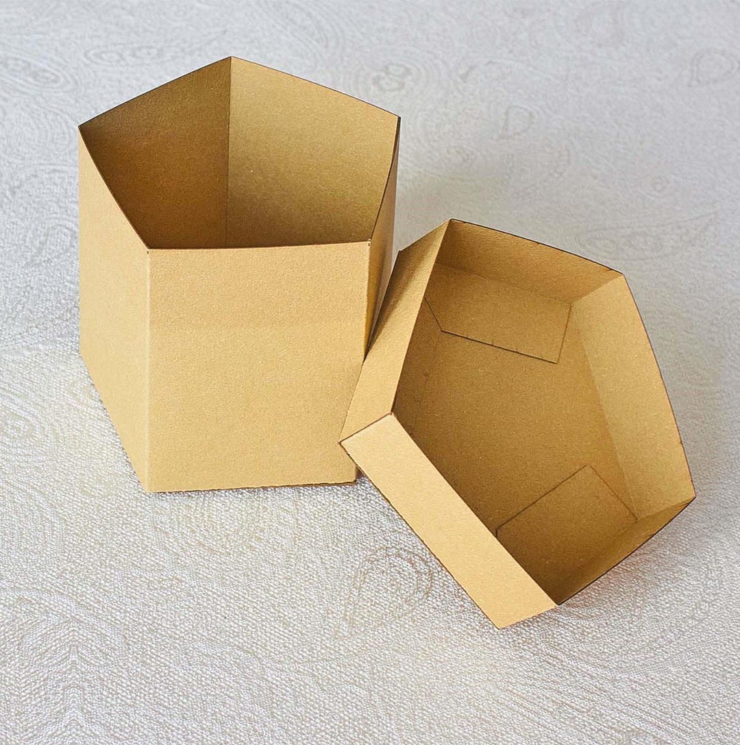 Pentagonal Box Cricut Template With Lid, Svg Wedding Storage Favor Box ...