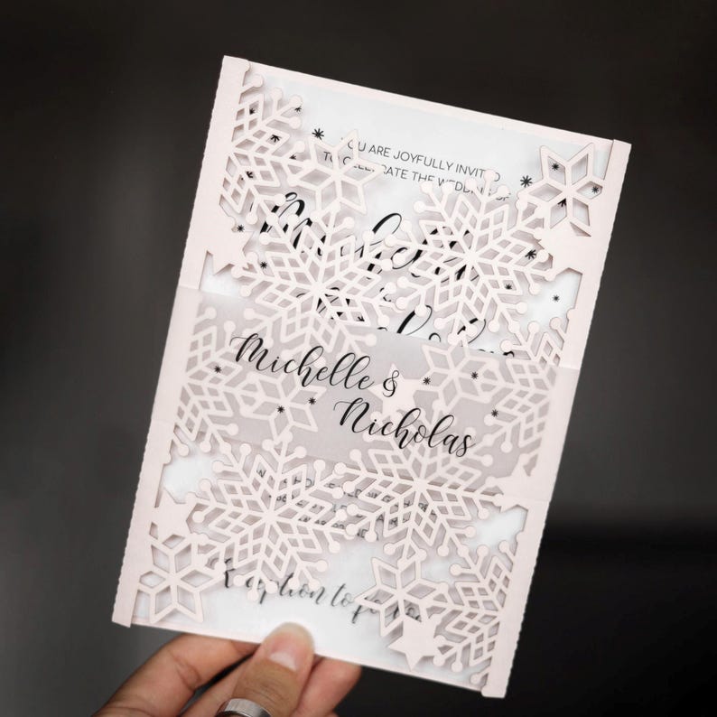 Snowflakes Invitation Cricut Template, Svg Winter Invites Gate-fold ...