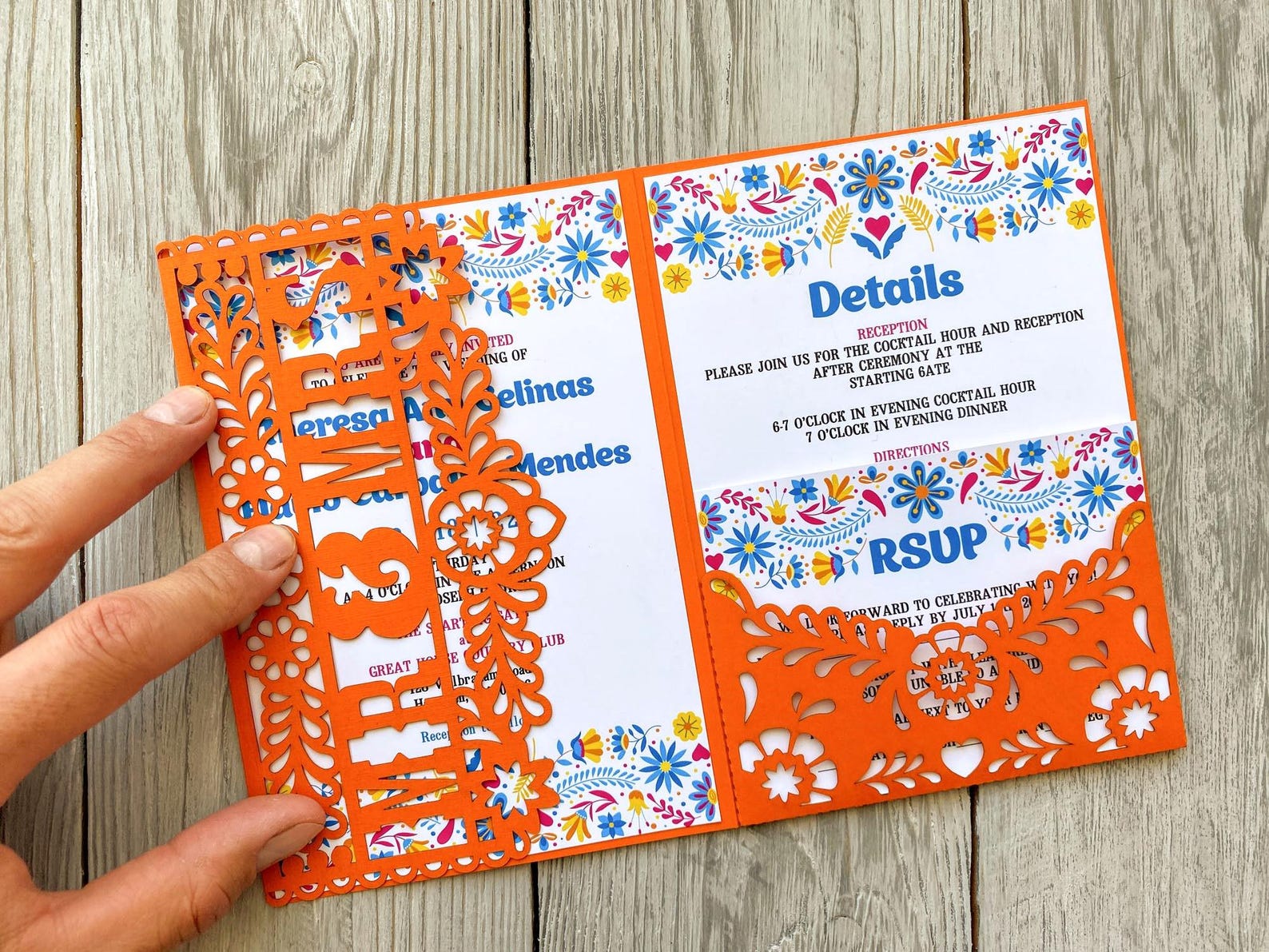 Mexican 5x7 Invitation Tri-fold Svg Template & Place Card Set, Cricut ...