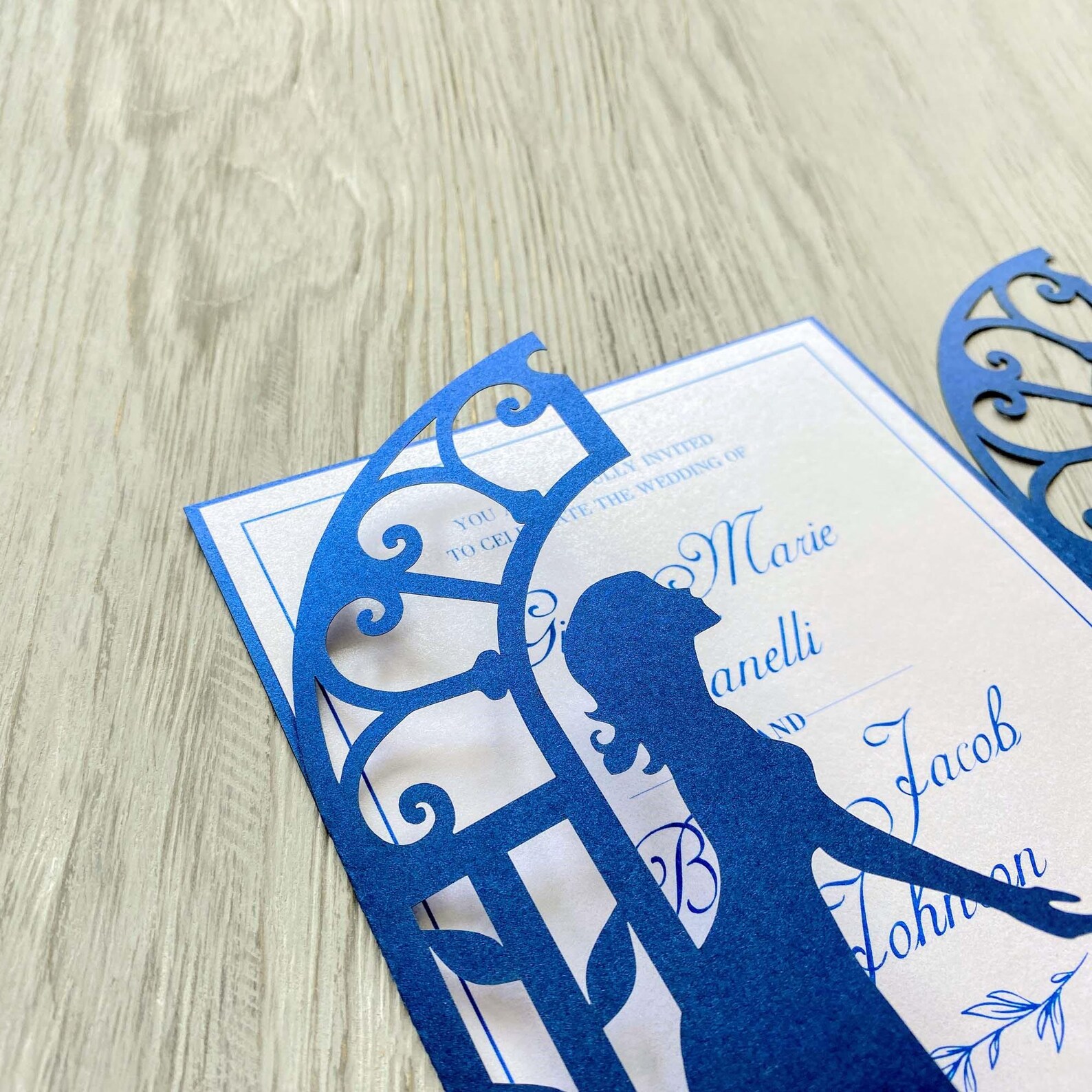 Romantic Bride and Groom Svg Wedding Invitation Template, Couple Under ...