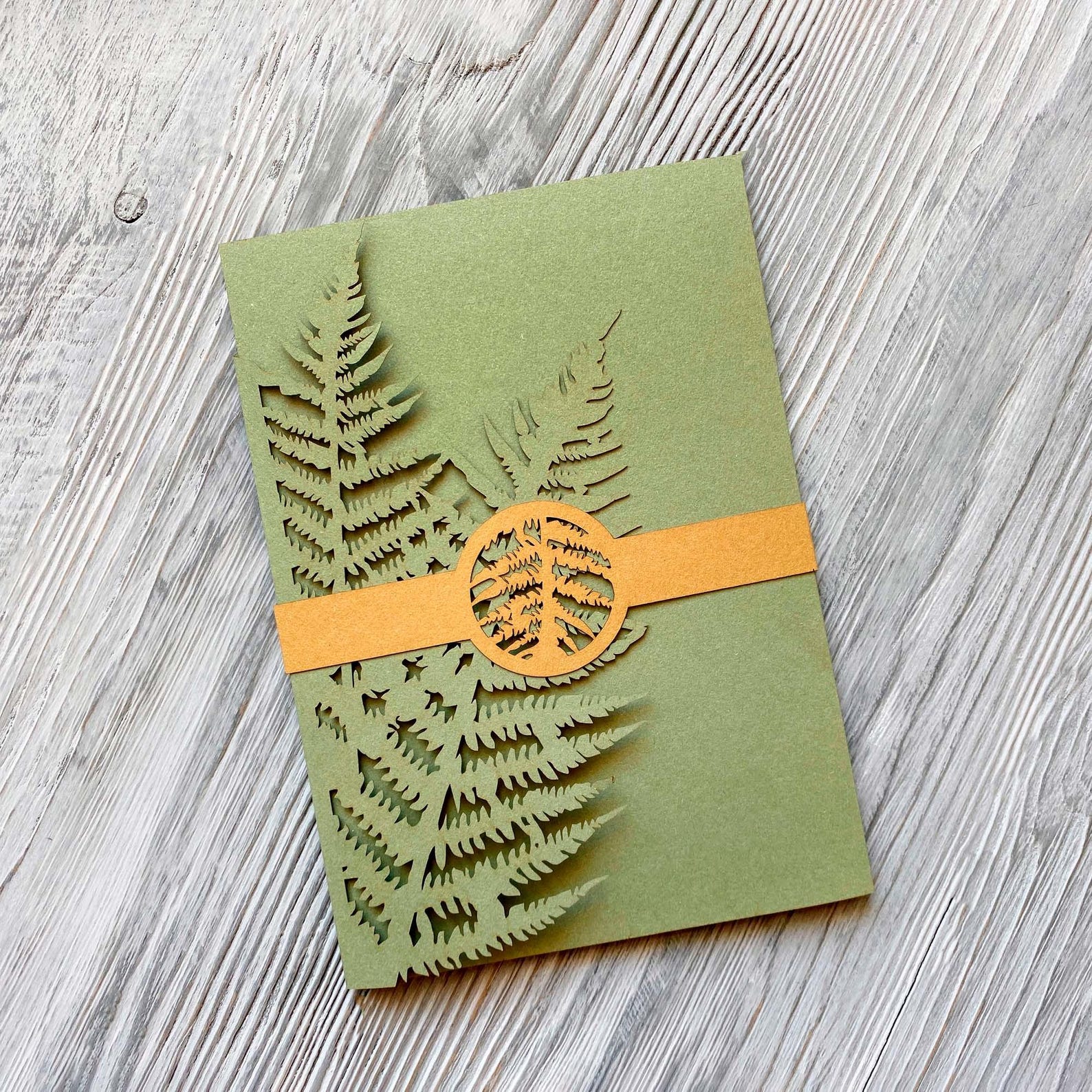 Fern Wedding Invitation Svg Envelope Template Tri-fold, 5x7 Pocket ...