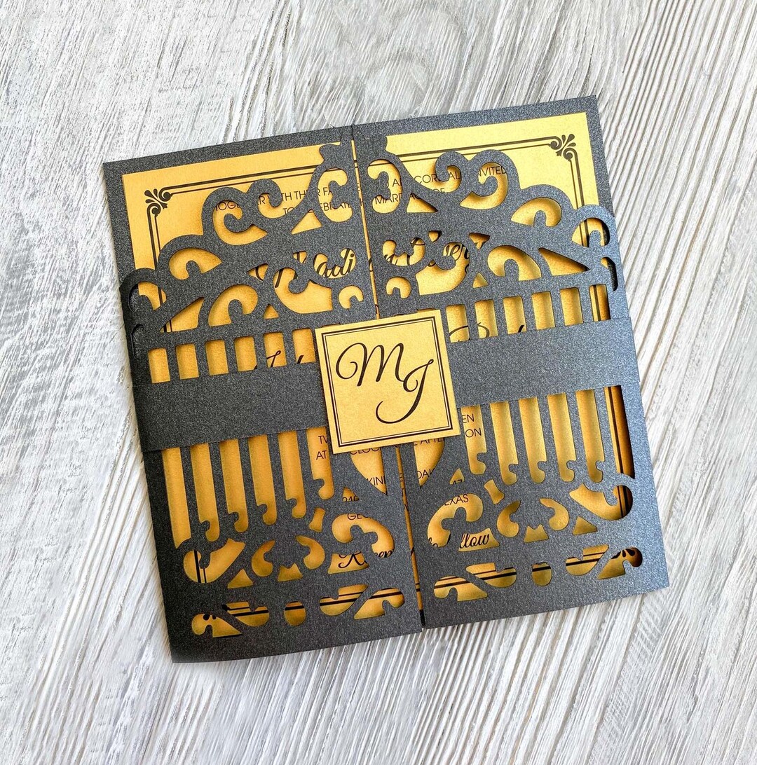 Iron Gates Svg Wedding Gothic Invitation Template Cricut, 6x6 Halloween ...