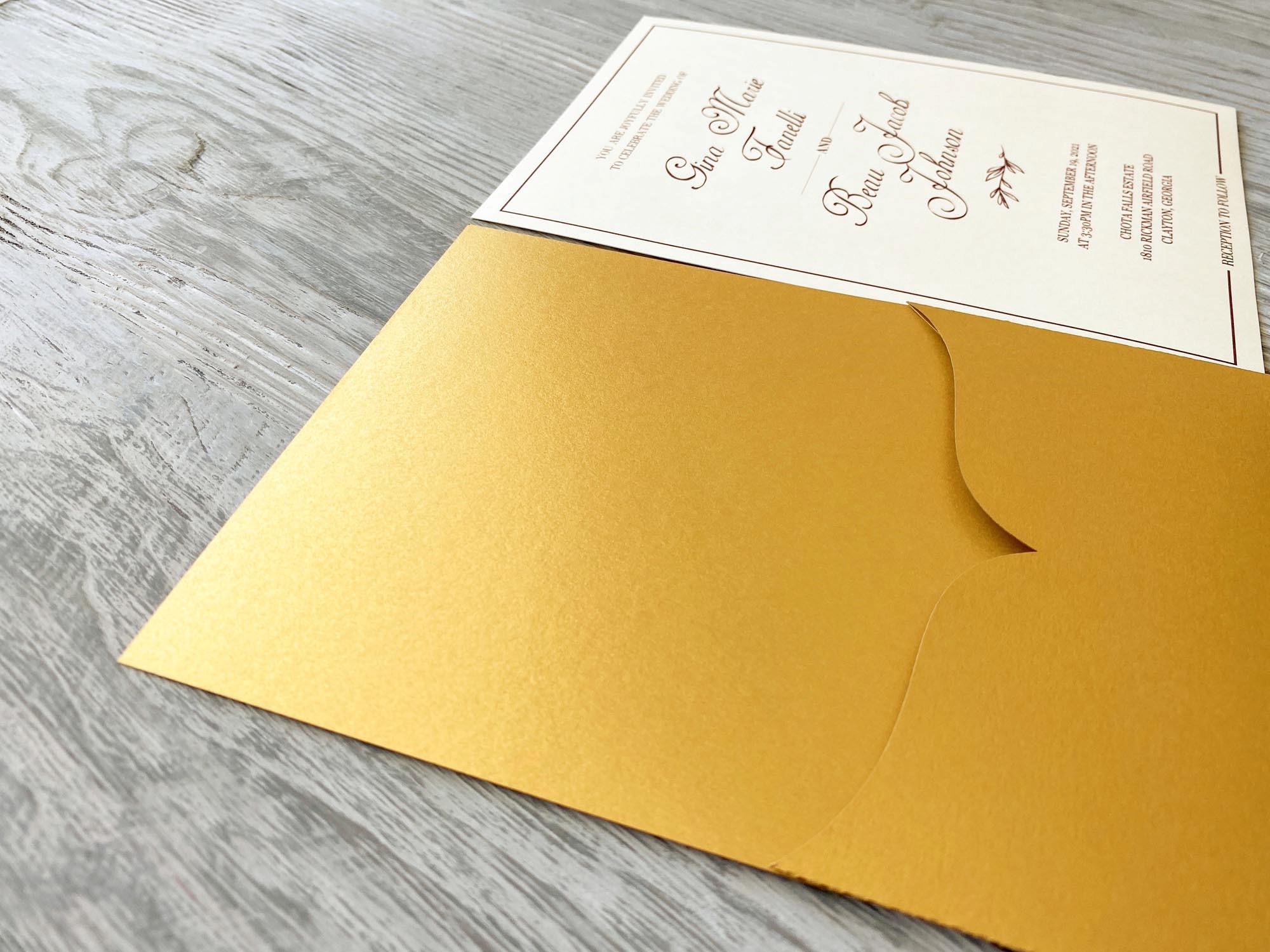 Single Svg Panel Pocket Wedding Invitation Template, 5x7 Cricut Simple ...