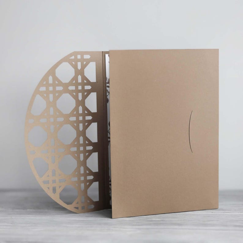 Cricut Rattan Arch Svg Invitation Template, Diy Tri-fold Pocket Wedding ...