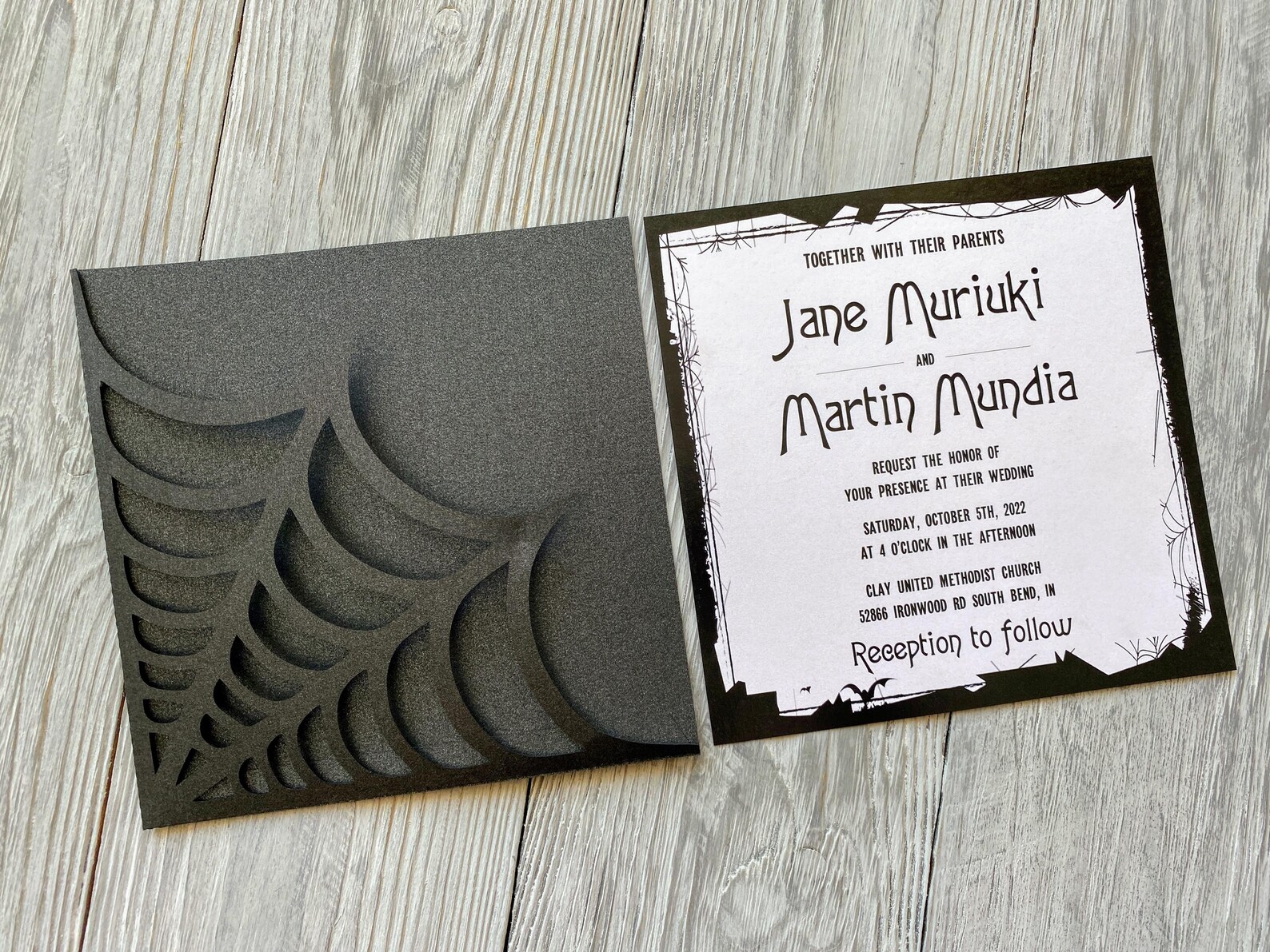 Spider Web Wedding Invitation Template, Svg Halloween Party Square 6x6 ...