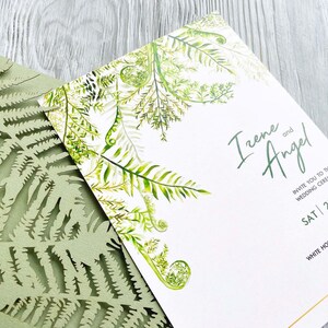 Fern Invitation Svg Template, Panel Pocket Wedding Invitation Envelope ...