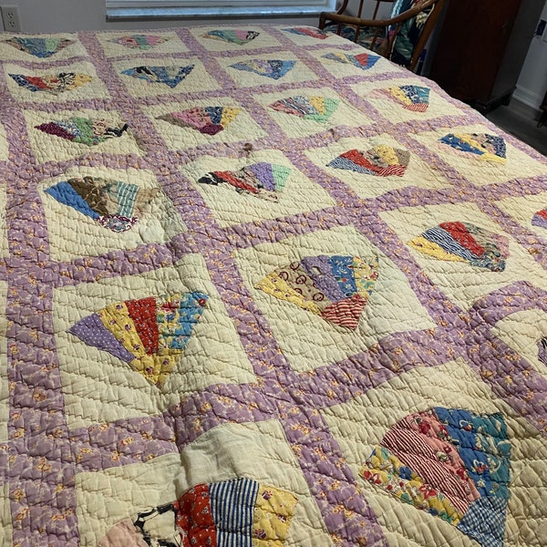 Vintage Fan Quilt - Etsy