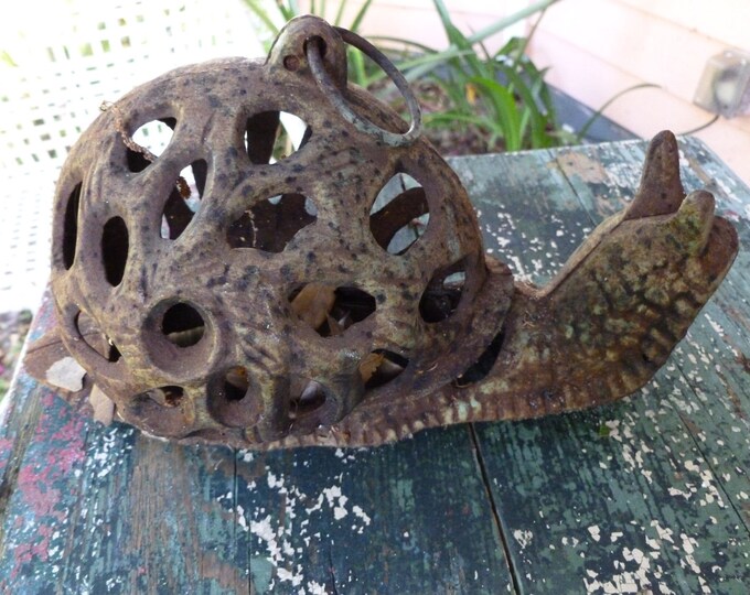 Vintage Cast Iron Snail Candle Holder Luminarie for Your Garden or ...