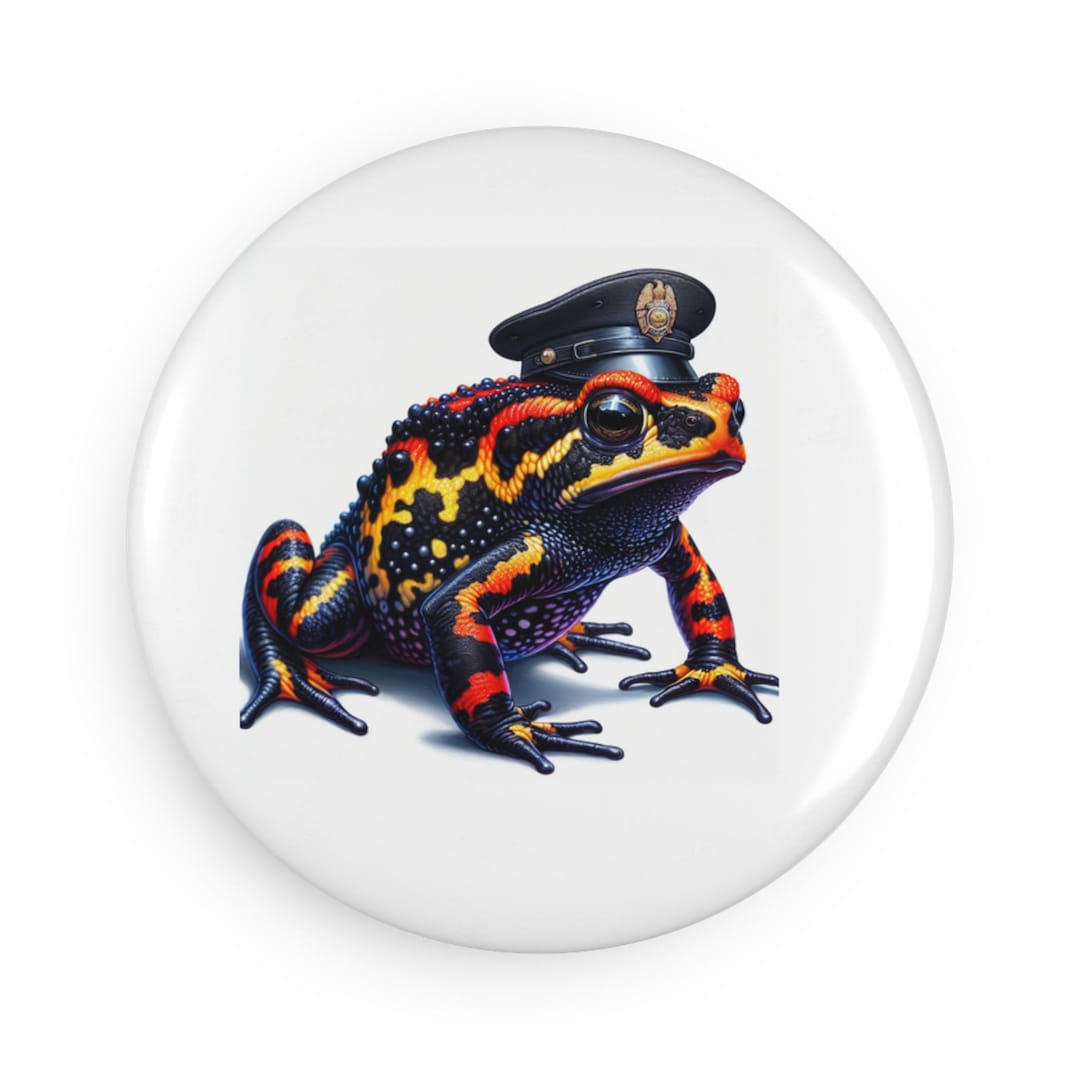 Toad Magnet, Round Cute Animal Fan Art Fridge Decor, Police Officer ...