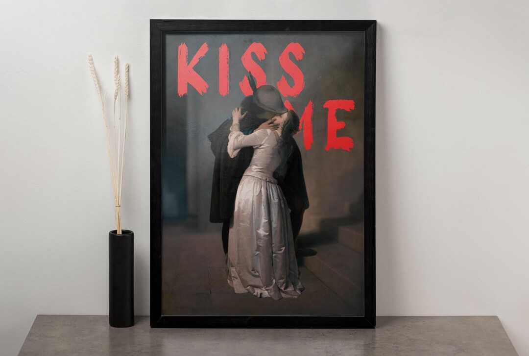 Kiss Me Poster, Couple Wall Art, Kiss Me Print, Kiss Me Canvas, Famous ...