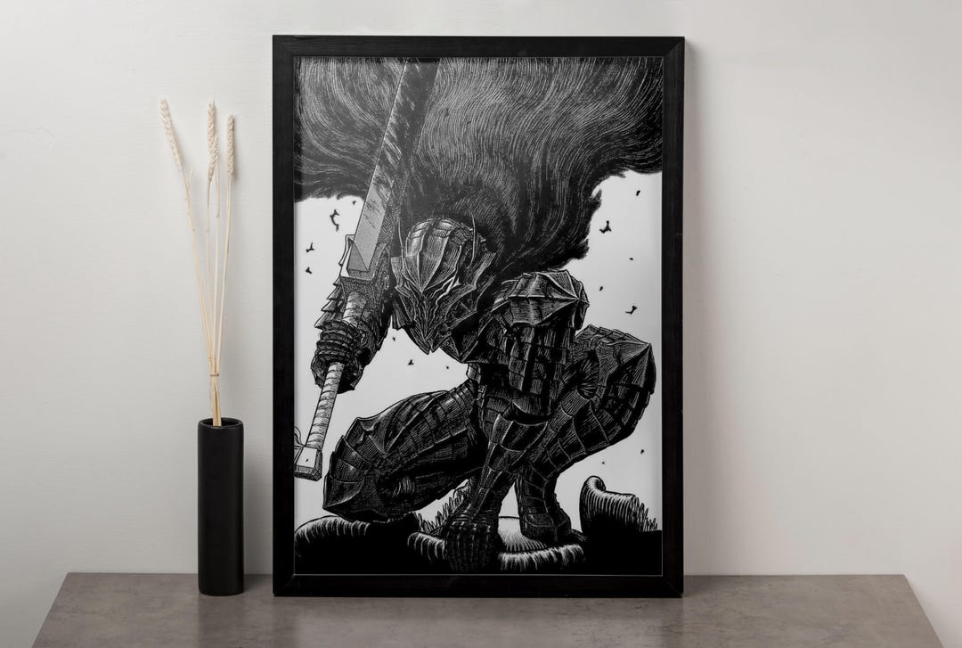Guts Art, Berserk Poster, Manga Wall Art, Guts Poster, Berserk Print ...