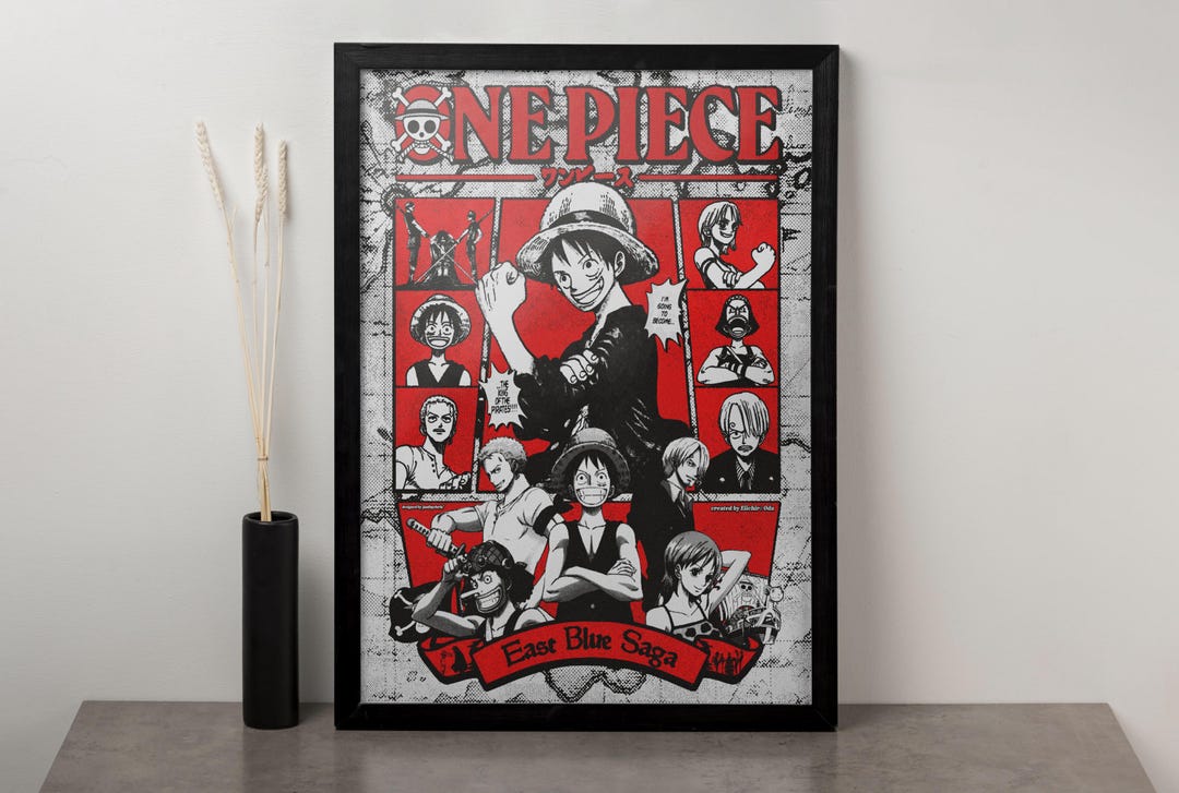 Anime Wall Art, One Piece Poster, Luffy Art, One Piece Print, Luffy ...
