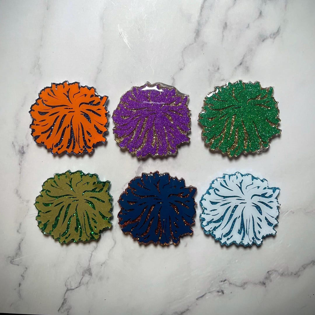 Sparkly Pom Pom Dance/ Cheer Sports/ Athlete Resin Keychain | Ornament ...