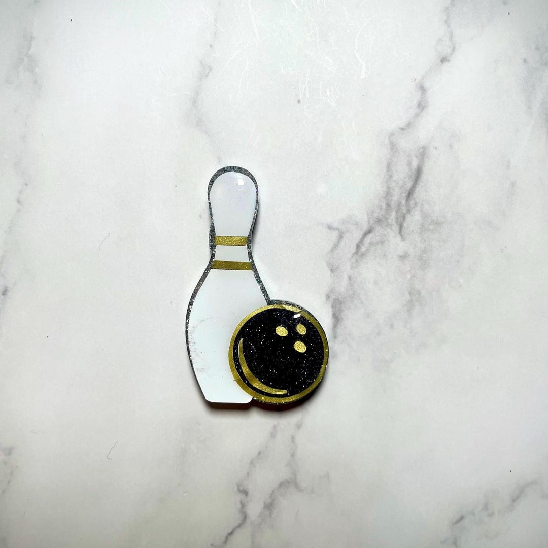 Bowling Pin With Bowling Ball Sport/ Athlete Resin Magnet | Locker ...
