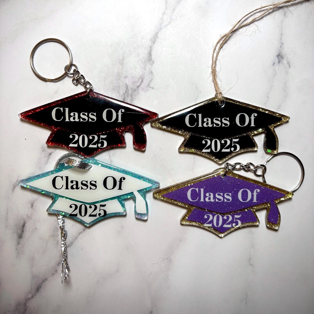 Graduation Cap Class of 2025 Resin Keychain | Ornament | Graduation ...