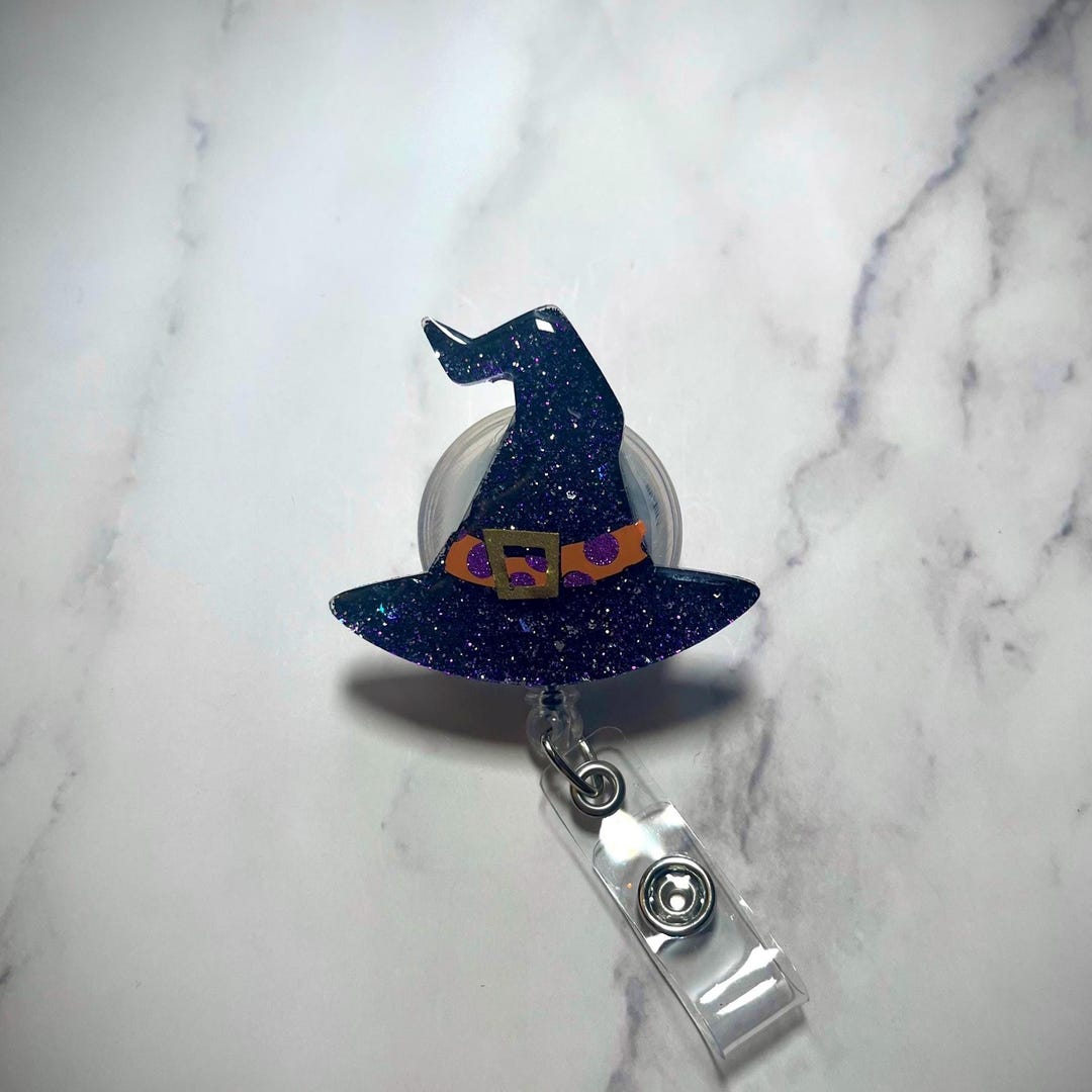 Witch Hat Interchangeable Resin Badge Reel | MRI Safe Badge | Lanyard ...