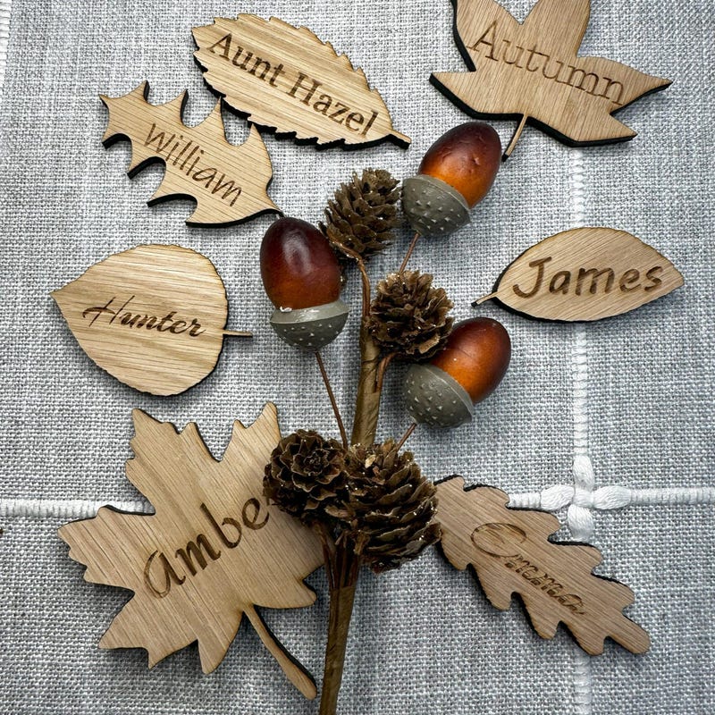 Leaf Name Card - Etsy