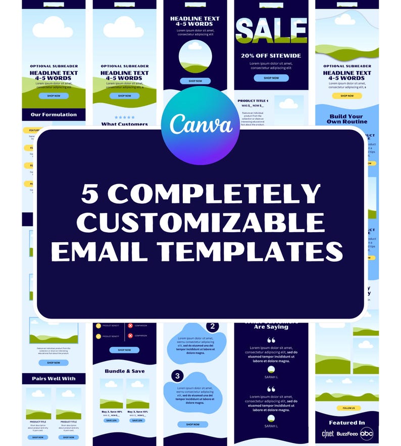 Email Marketing Design Templates - 5-pack - Customizable Designs for E ...