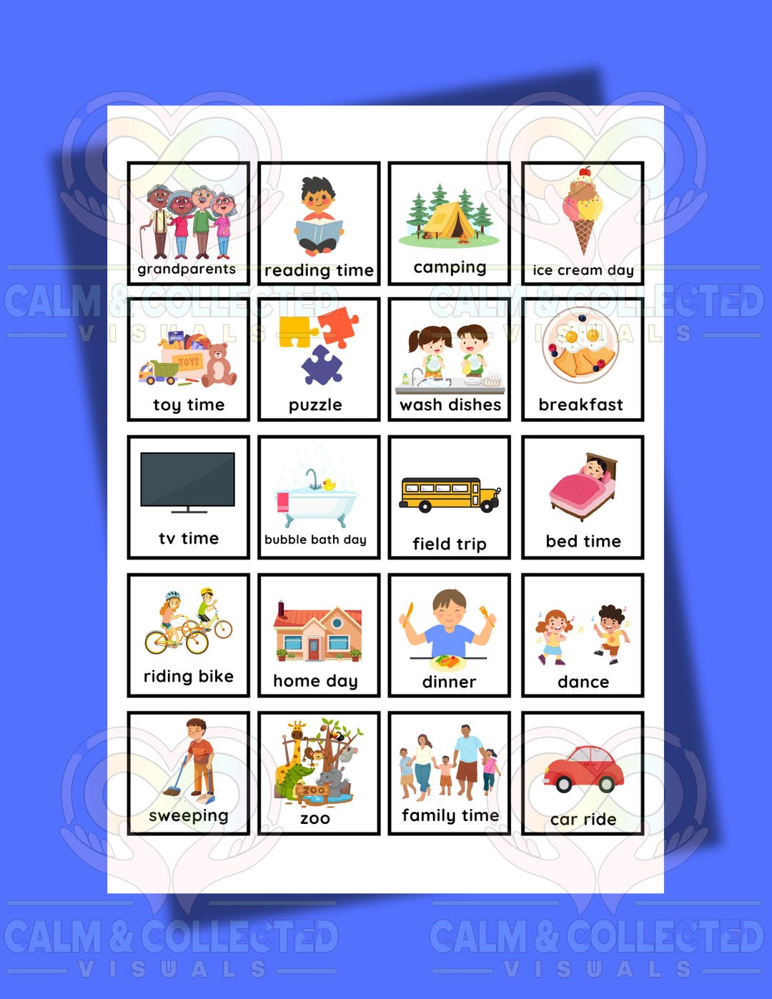 40 Editable Visual Schedule Icons customizable Canva Template for ...