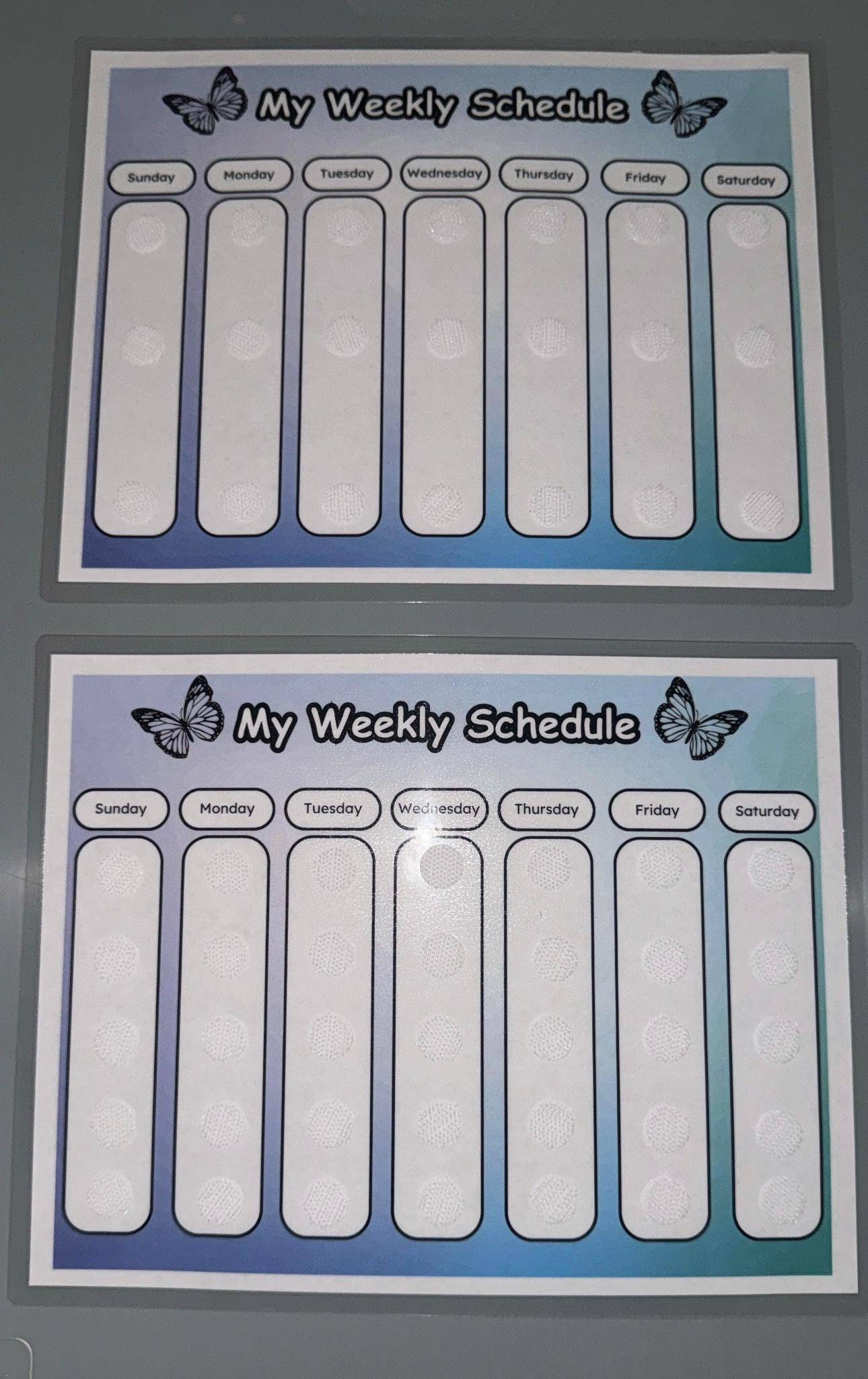 My Weekly Schedule butterfly-themed Visual Schedule for Girls ages 3-7 ...