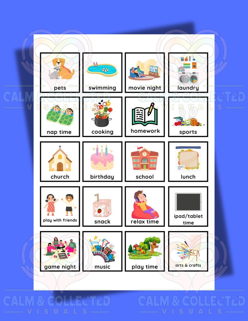 40 Editable Visual Schedule Icons customizable Canva Template for ...