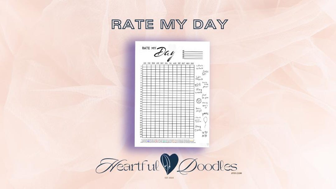 RATE MY DAY Printable Journal Page Memory Tracker Daily Tracker Daily ...
