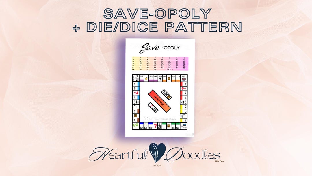 SAVEOPOLY SAVINGS Challenge PRINTABLE Journal Page Save-opoly Dice Game ...