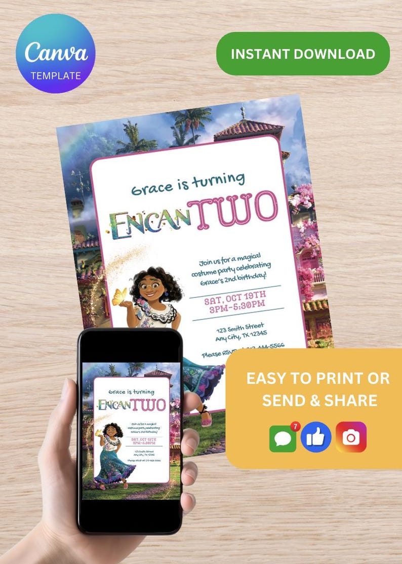 Encanto, Birthday Invitations, Birthday, Party, Invitations, Kids Party ...