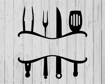 Bbq Tools Border Svg - Etsy