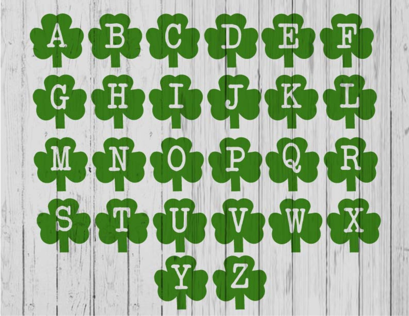 Shamrock Alphabet Svg Ai Png Dxf - Etsy