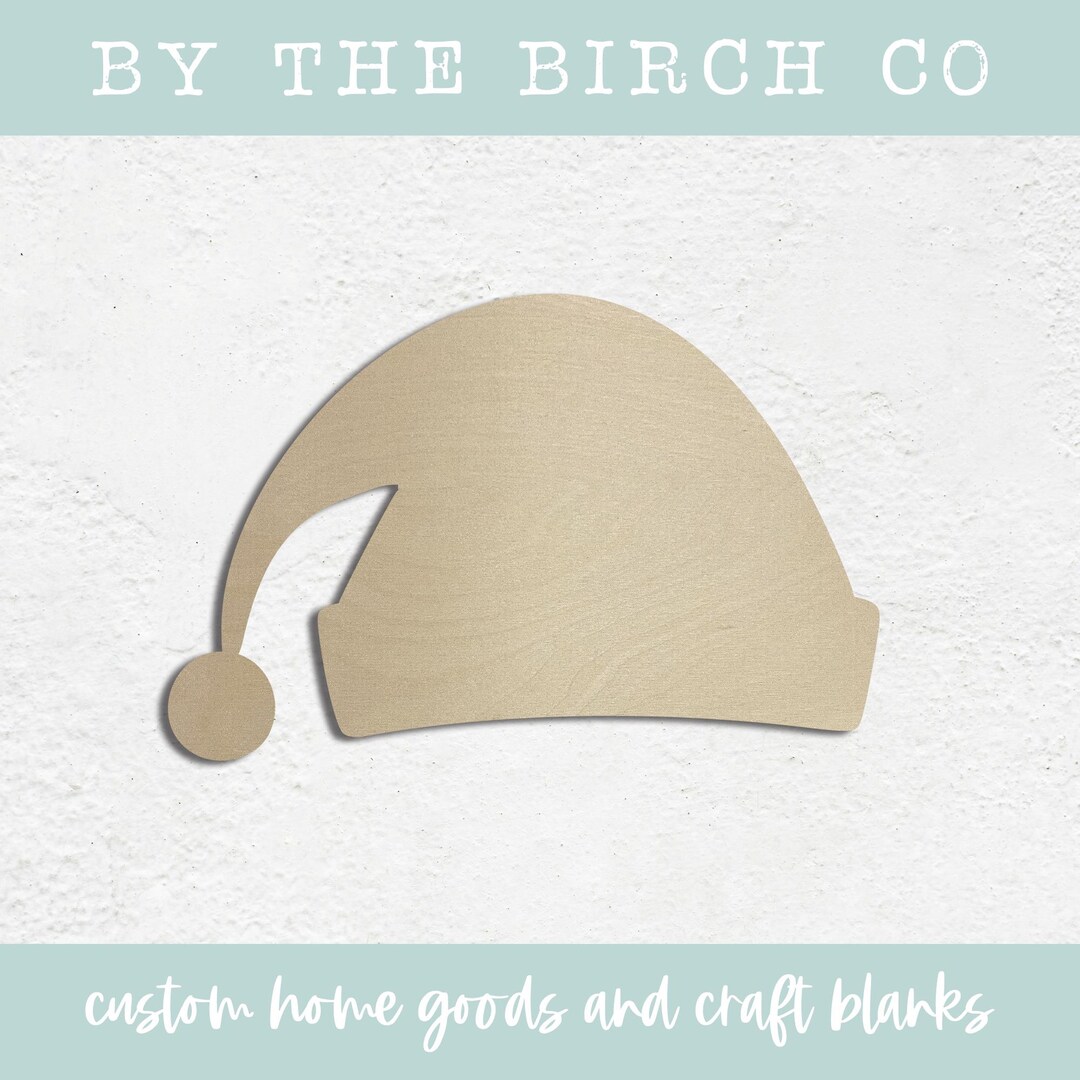 Santa Hat Christmas Craft Blank, Laser Cut Unfinished Wood or MDF ...