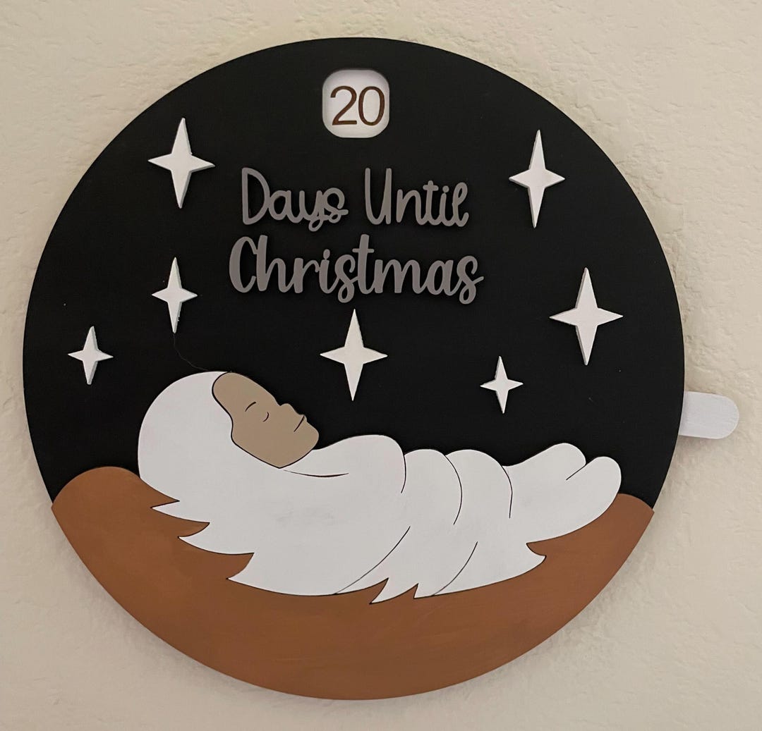 Nativity Baby Jesus Christmas Countdown, Xmas Home Decor, Wall Hanging ...