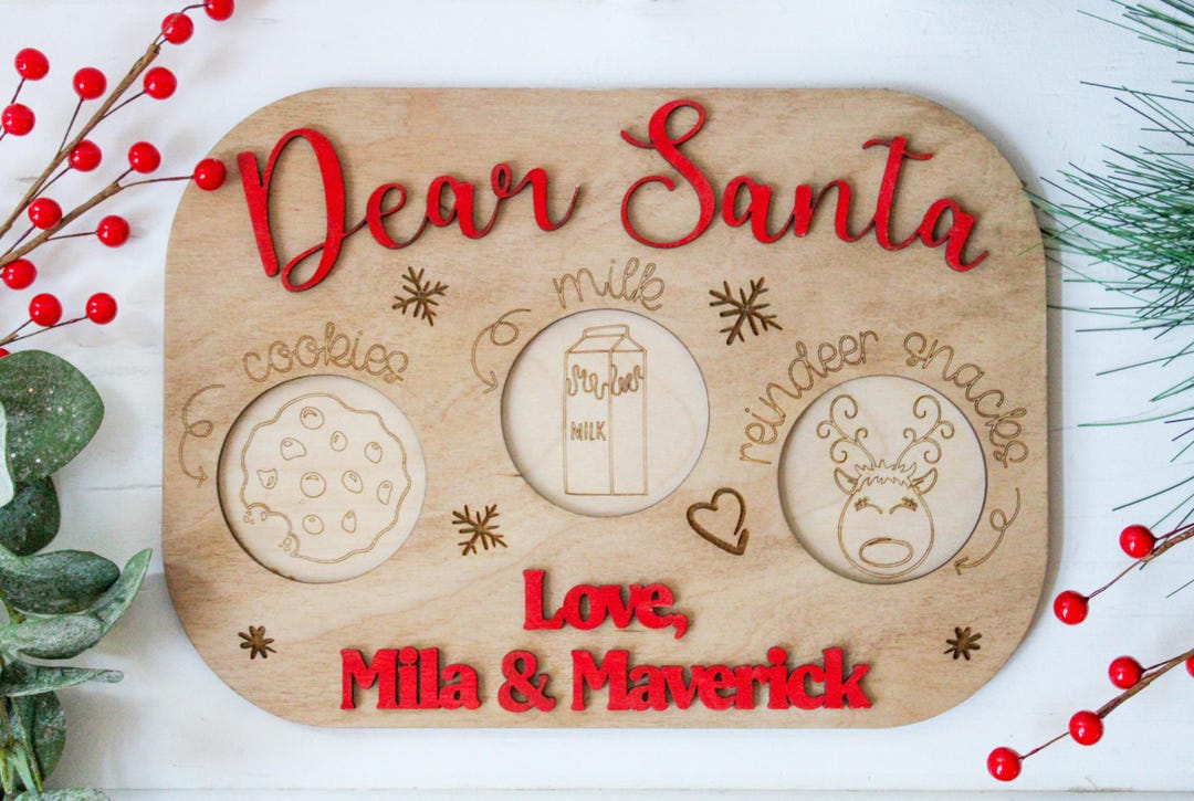 Personalized Santa Cookie Tray, Cookies, Milk Carrots for the Reindeer ...