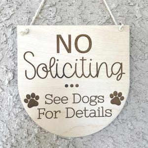 Funny Dog No Soliciting Sign: Engraved Wood Porch Decor - Etsy
