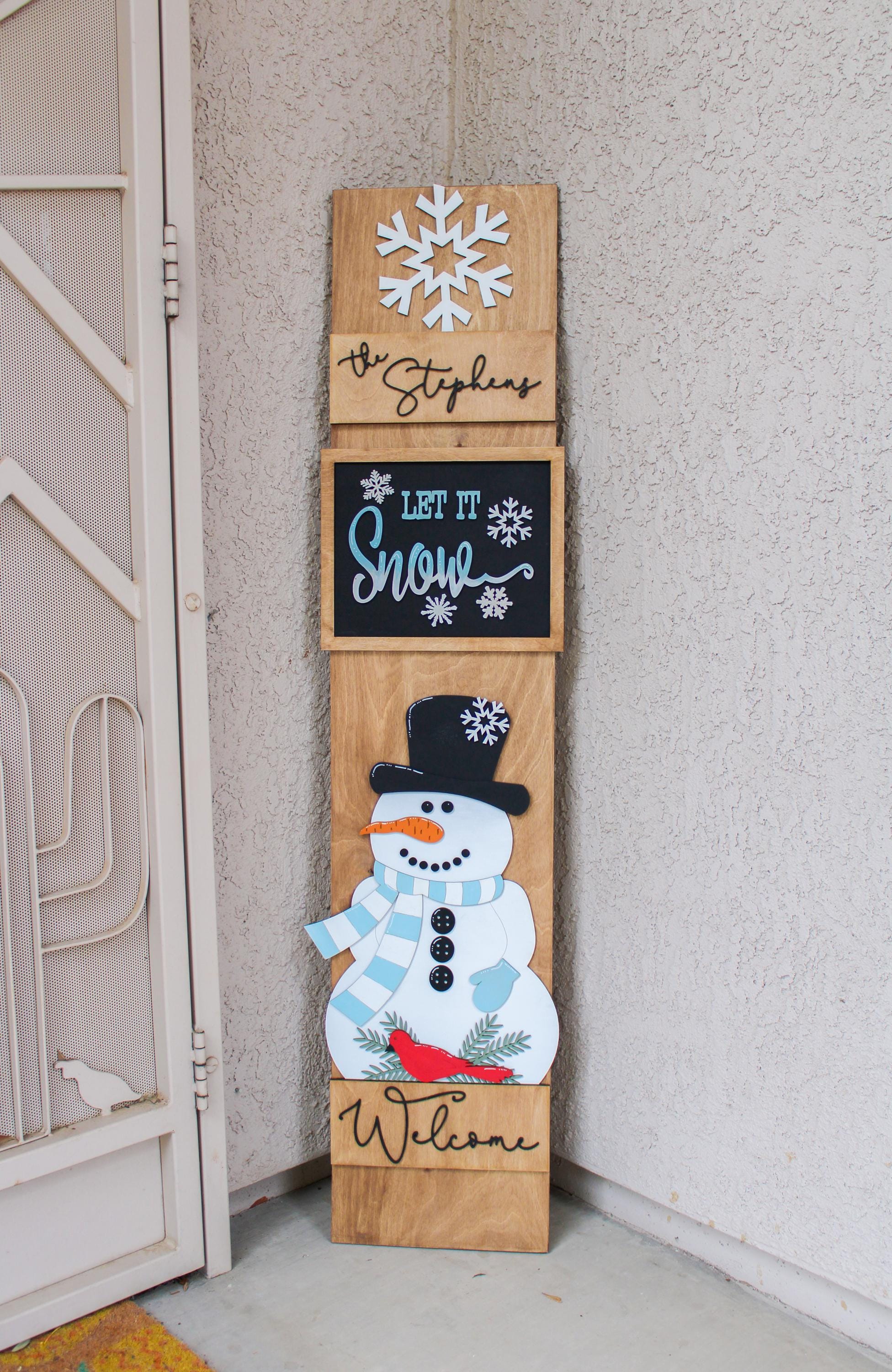 Christmas Snowman Porch Leaner: Interchangeable Winter Sign - Etsy