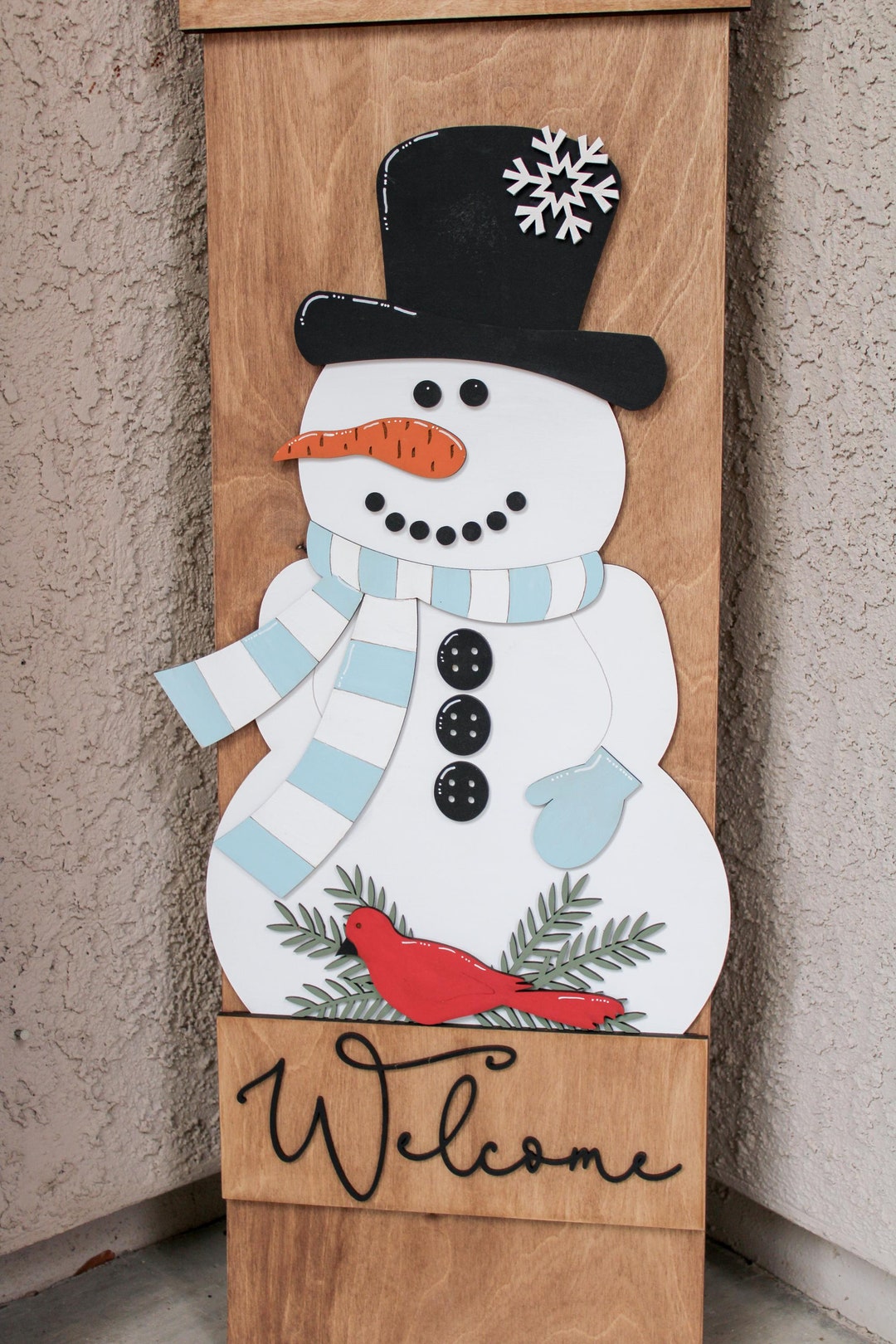 Christmas Snowman Porch Leaner: Interchangeable Winter Sign - Etsy