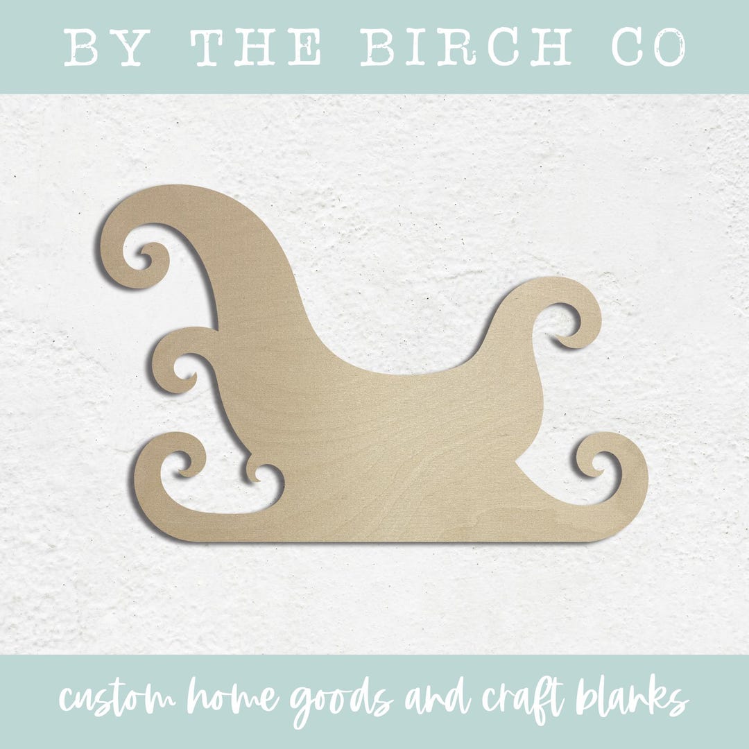 Santa Sleigh Christmas Craft Blank, Laser Cut Unfinished Wood or MDF ...