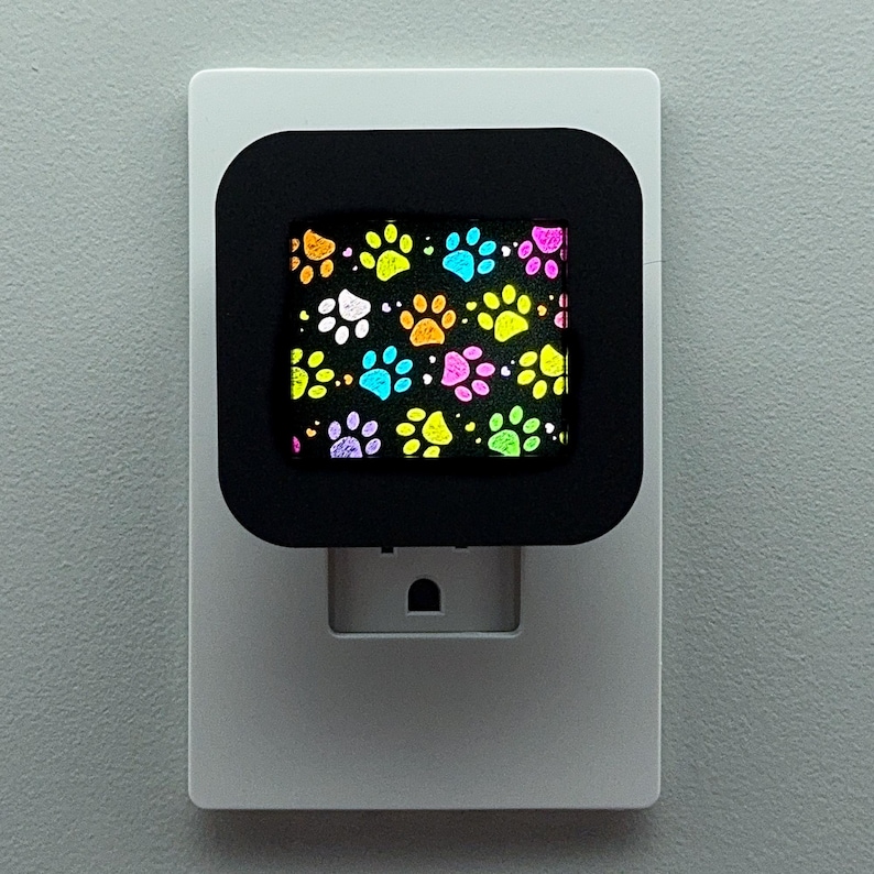Rainbow Paw Prints Night Light, Swaplights Night Light Cover, Colorful ...