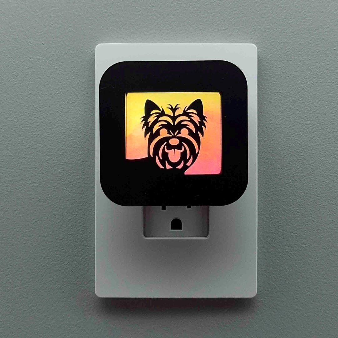 Yorkie Night Light, Colorful Sunset Yorkshire Terrier Puppy Home Decor ...