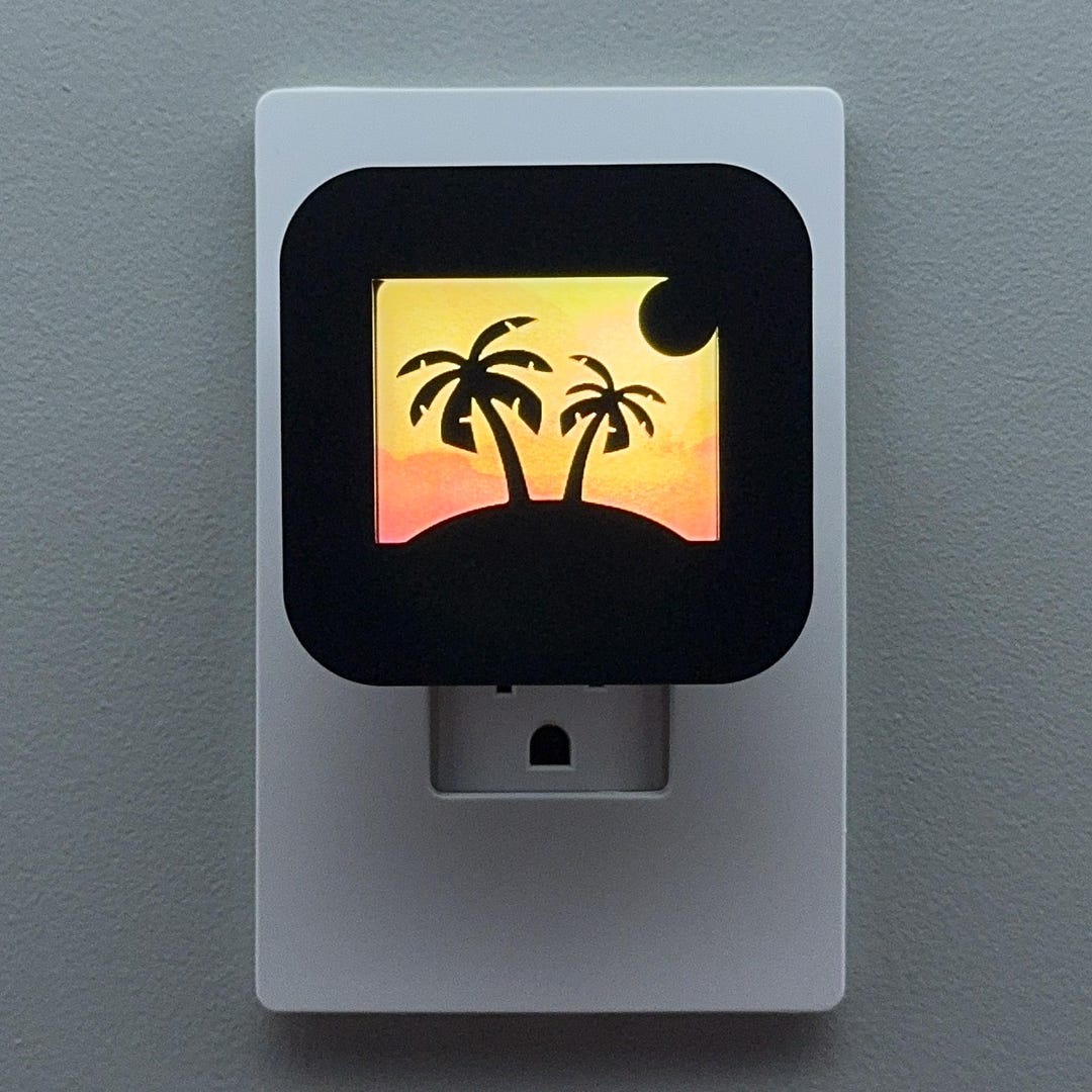 Palm Tree Night Light, Tropical Sunset Lighting, Beach Lover Stocking ...