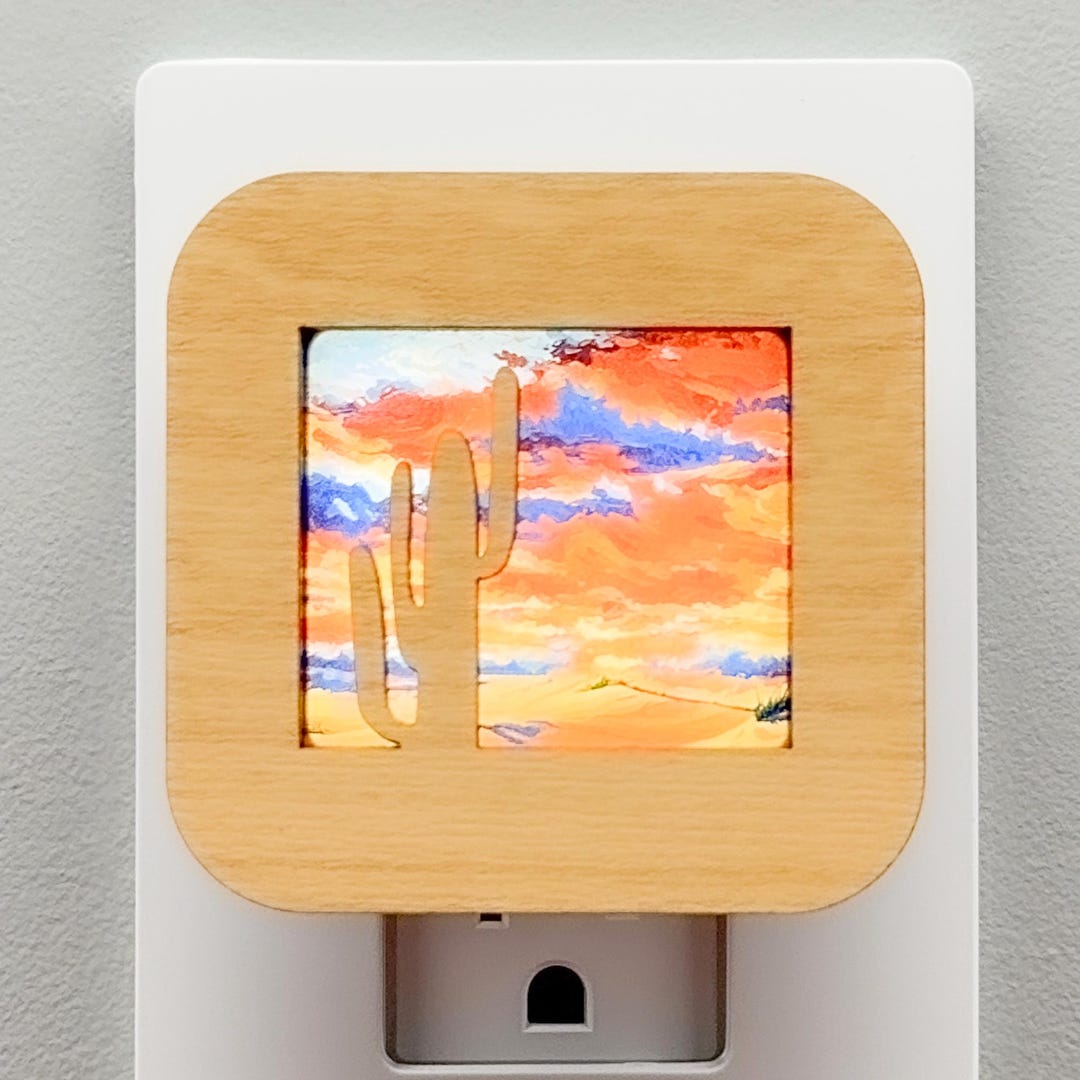 Saguaro Cactus Night Light, Arizona Desert Landscape Art Lamp ...