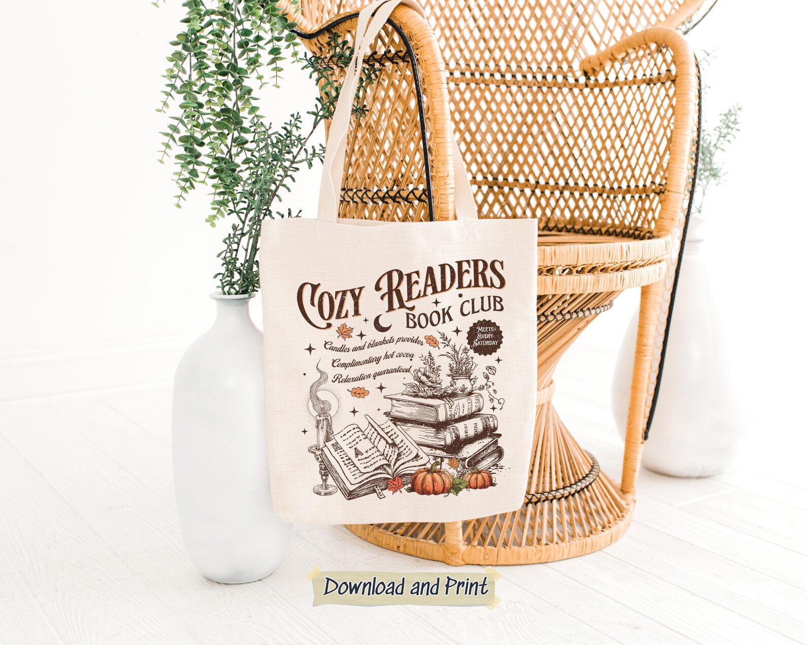 Cozy Readers Book Club PNG, Halloween Gift for Book Lover, Fall Library ...