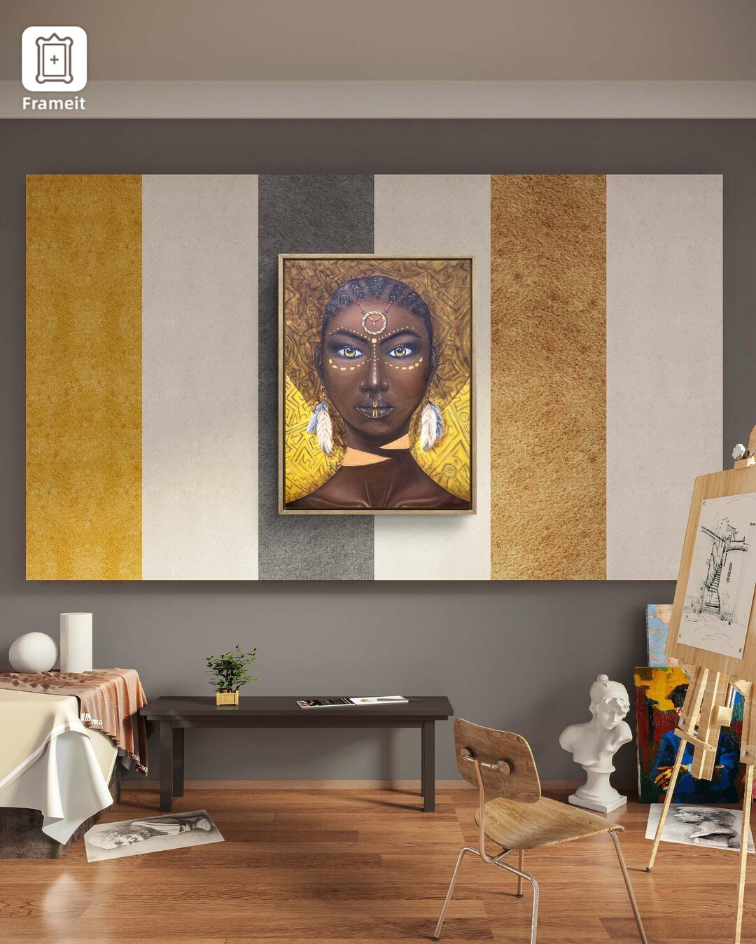 Golden Gaze - Original Oil Painting on Canvas - Etsy